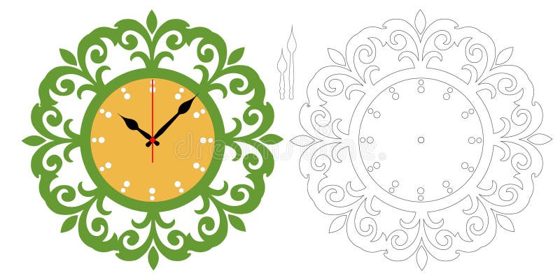 Cnc Clock Design Features Stock Illustrations – 6 Cnc Clock Design ...