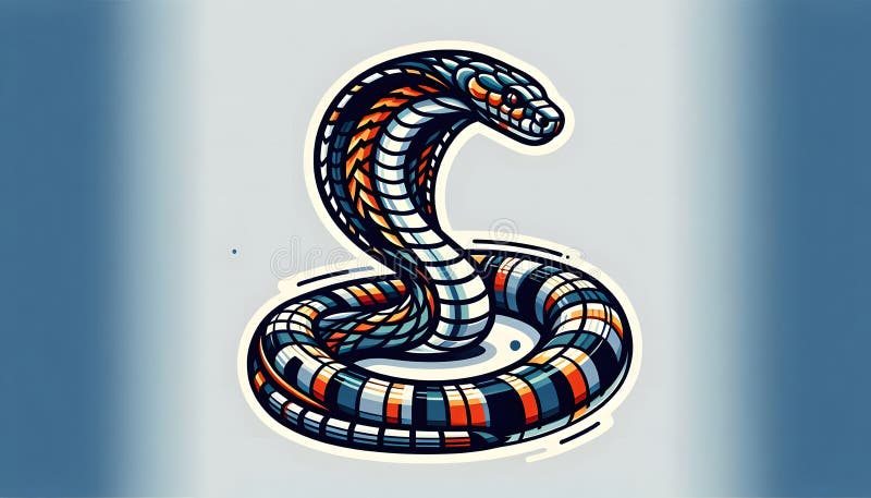 Geometric Cobra Snake Artwork Stock Image - Image of curve, dynamic ...