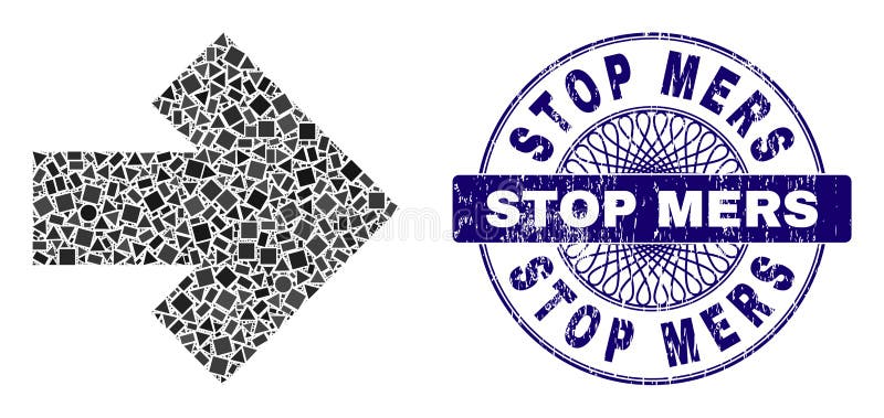 Distress Stop Mers Stamp and Geometric Arrow Right Mosaic Stock Vector ... Distress Stop Mers Stamp and Geometric Arrow Right Mosaic Stock Vector ...