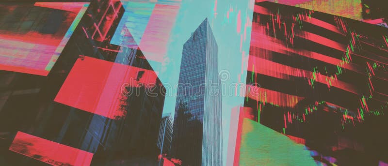 Geometric Collage Blending Stock Market Elements with Vibrant Textures ...