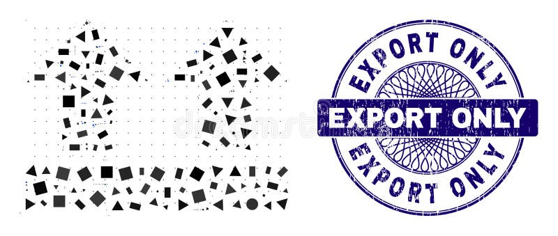 Rubber Export only Seal and Geometric Bring Up Mosaic Stock Vector ...