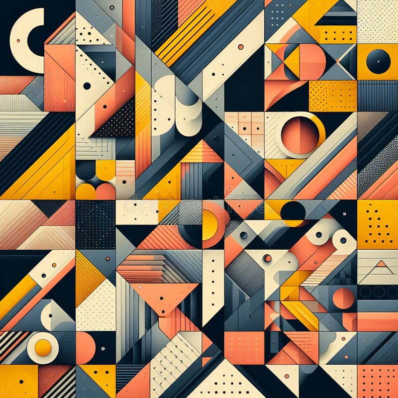 Geometric Collage Multiple Geometric Shapes Arranged To Create a Stock ...