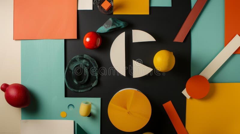 Geometric Collage Template Mixed Shapes for Creative Photo Arrangement ...