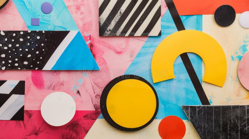 Geometric Collage Template Mixed Shapes for Creative Photo Arrangement ...