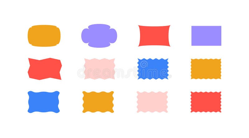 Geometric Color Abstract Different Shape Sticker Frame Set. Graphic ...