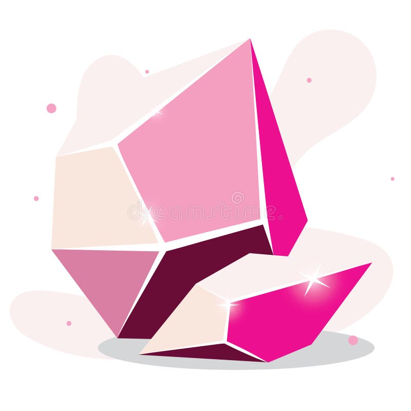 Geometric Colored Crystal Structure Abstract Vector Stock Illustration ...