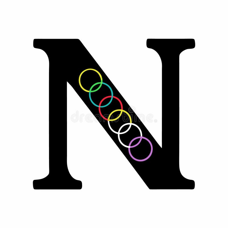 Geometric and Colorful Abstract Representation of the Letter N with ...