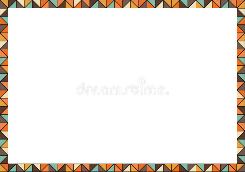 Geometric Colorful Frame Made of Multicolored Triangles Retro St Stock ...