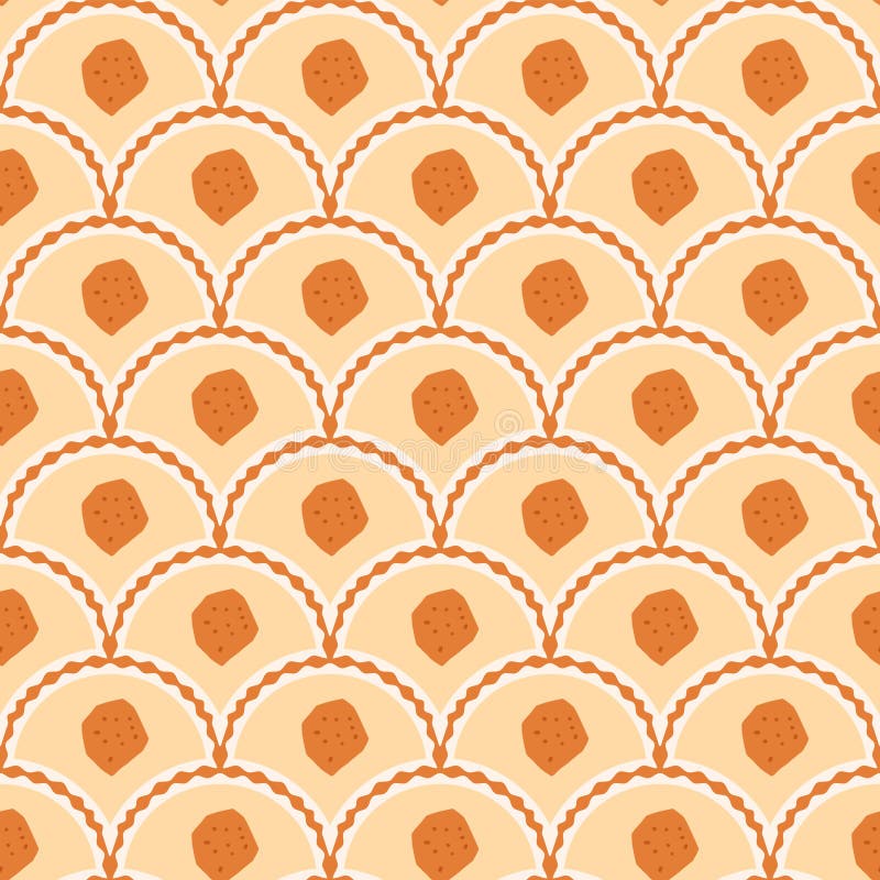 Geometric Colorful Gem Shape Seamless Pattern. Cutouts Abstract Scallop ...