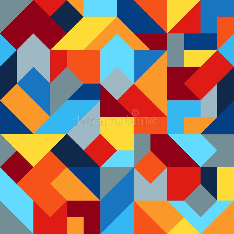 Abstract Harmonious Color Palette with Composition of Geometric Shapes ...