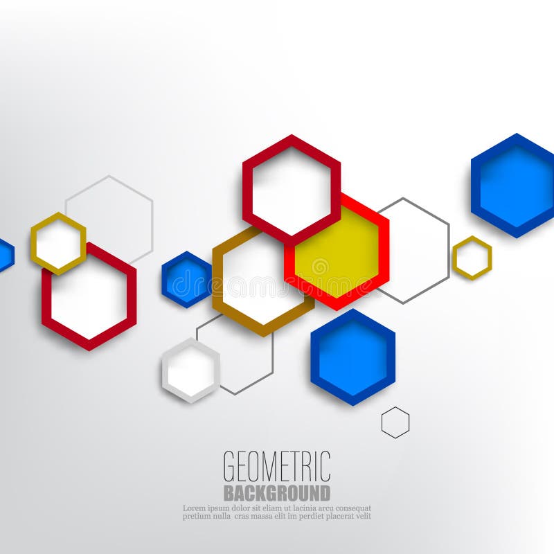 Geometric Colorful Hexagonal Shapes Background Vector Background Stock ...