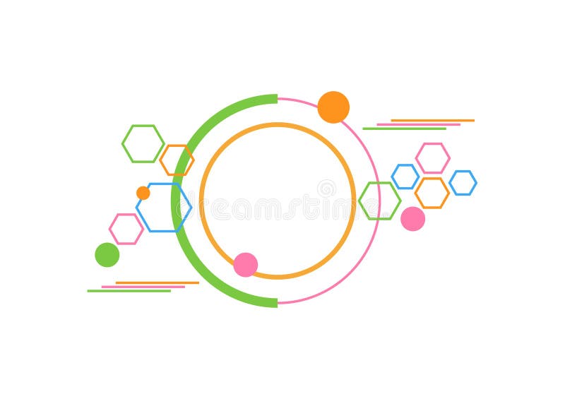 Geometric of a Colorful Modern Circle with Line Dot Border Isolated on ...