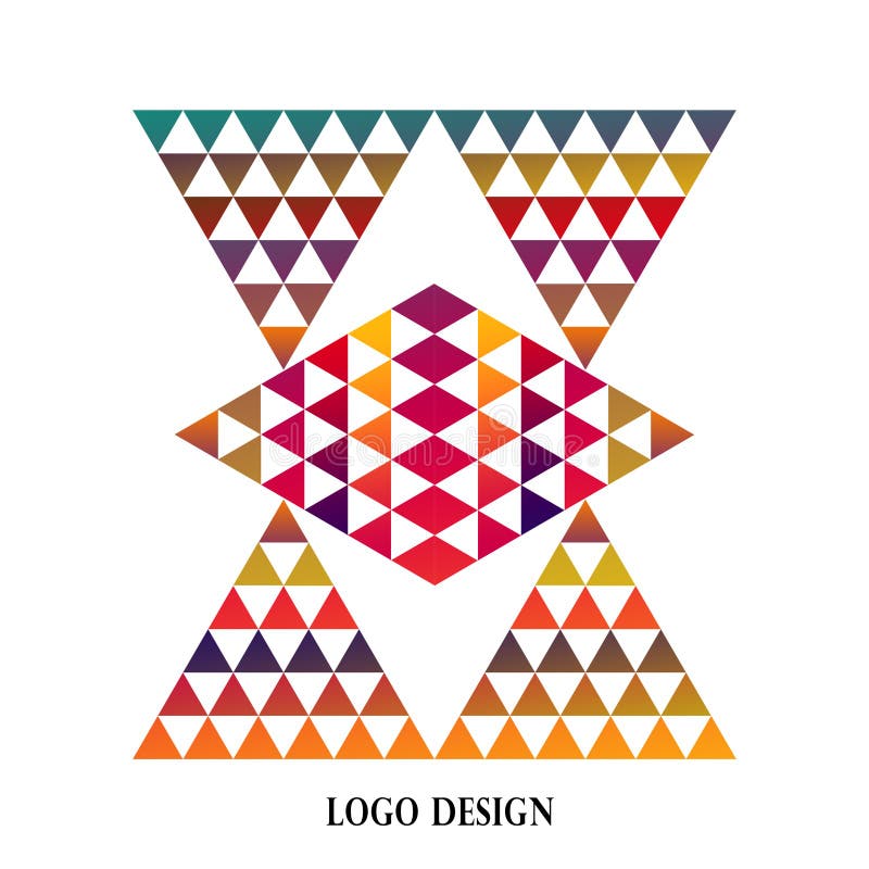 Geometric Colorful Triangle Frame, Digital Image Pyramid Sign Stock ...