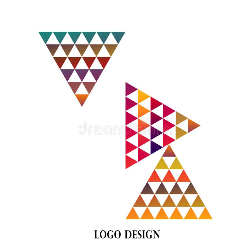 Geometric Colorful Triangle Frame, Digital Image Pyramid Sign Stock ...