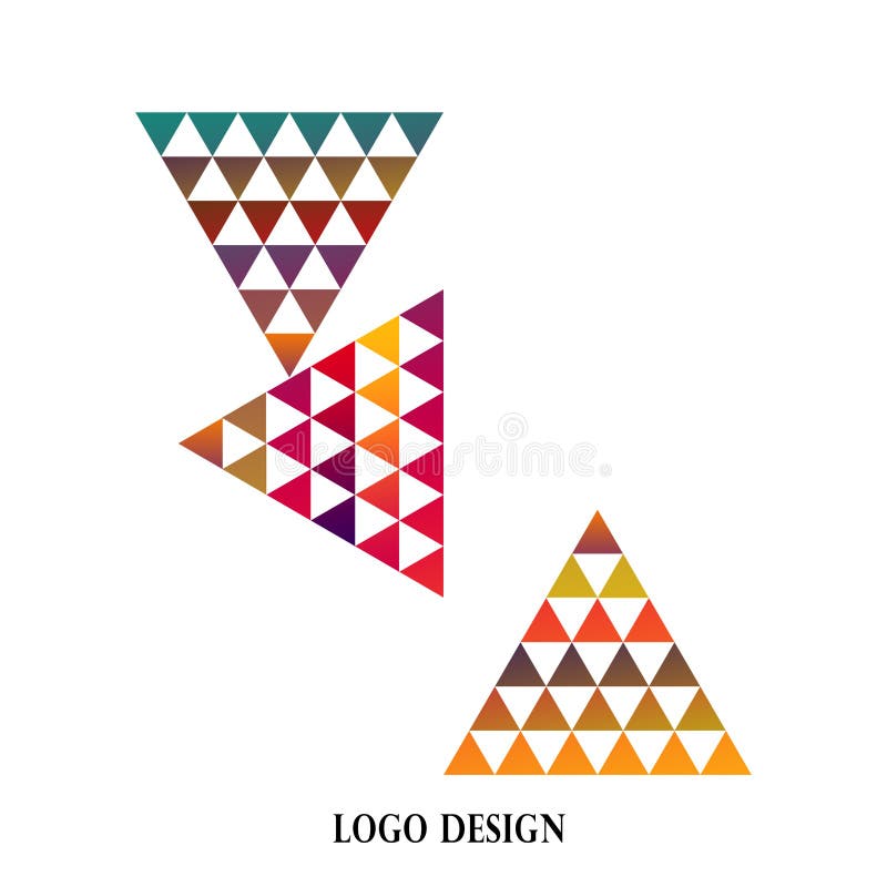 Geometric Colorful Triangle Frame, Digital Image Pyramid Sign Il Stock ...