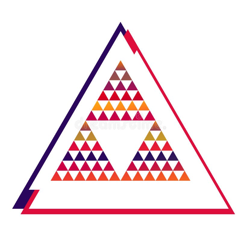 Geometric Colorful Triangle Frame, Digital Image Pyramid Sign Il Stock ...