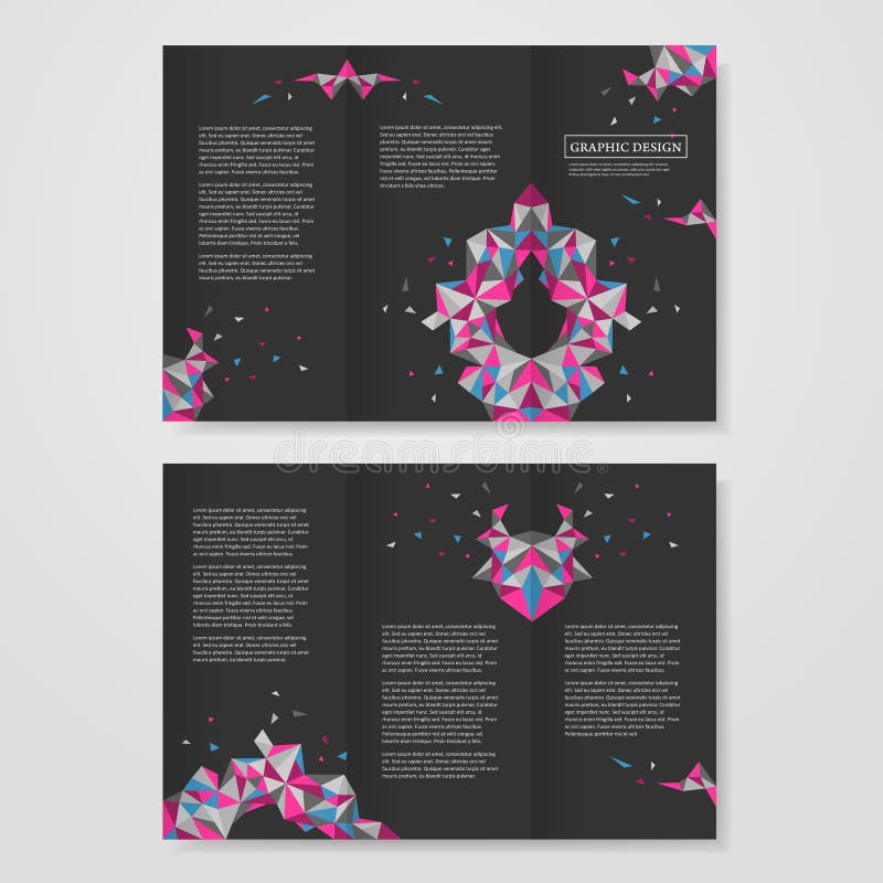 Geometric Colorful Triangles Design for Tri-fold Stock Vector ...