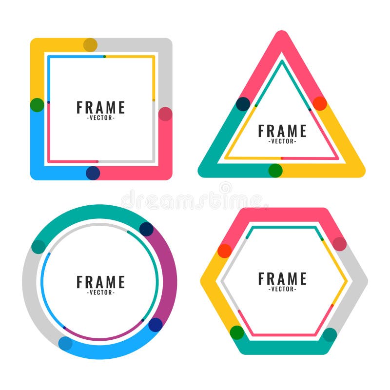 Geometric Colors Lines Frame Design Stock Vector - Illustration of ...