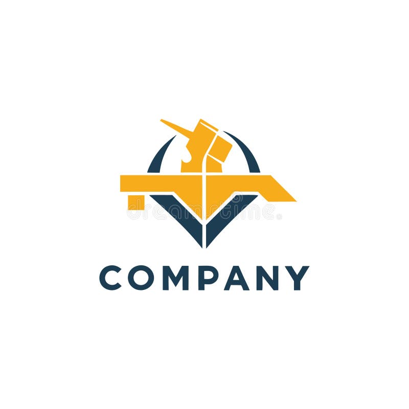 Geometric Company Logo with Abstract Shape and Circular Element Stock ...