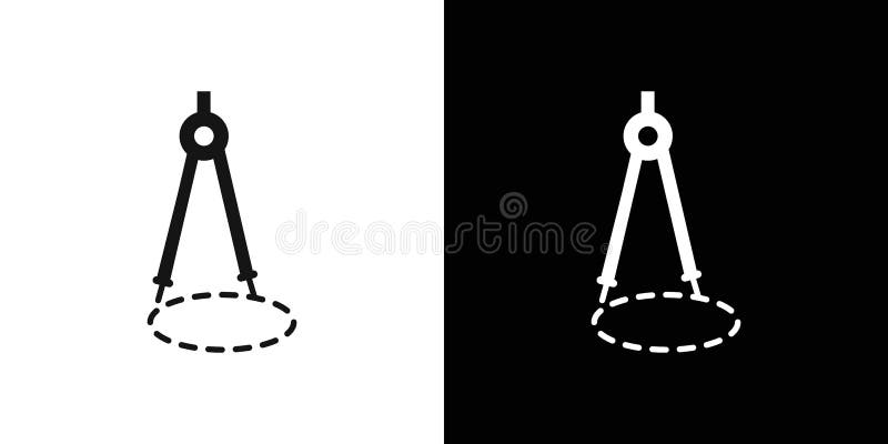Geometric Compass Icon Flat Vector Set Outline Stock Vector Illustration Of Outline