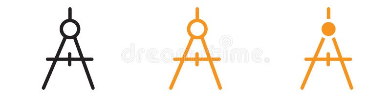 Geometric Compass Icon Set Precision Drawing Illustrations for ...