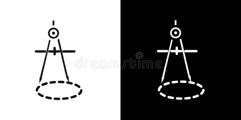 Geometric Compass Icon Flat Vector Set Outline Stock Vector ...