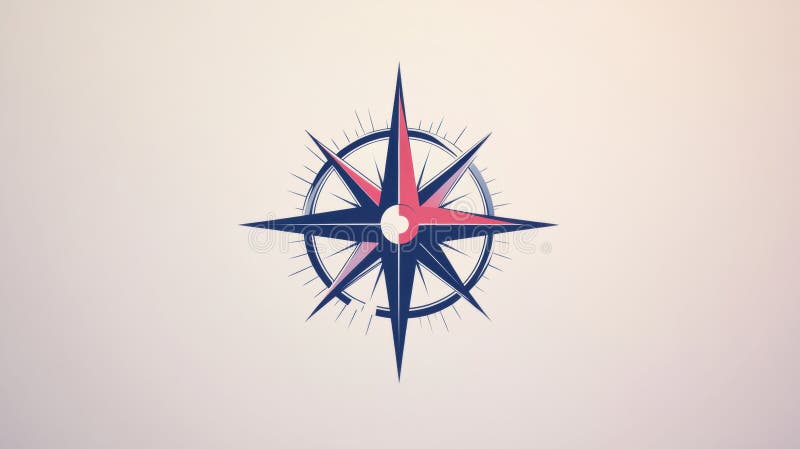 A Geometric Compass Rose with Clean Lines and a Focused Center Element ...
