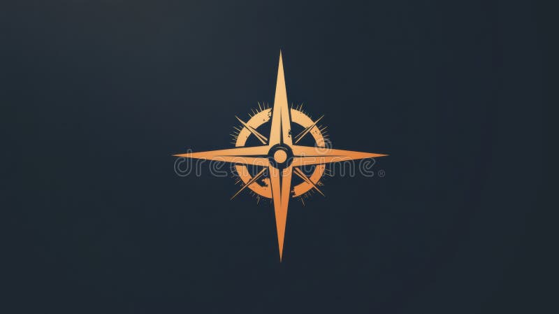 A Geometric Compass Rose Design Features Sharp, Clean Lines Radiating ...