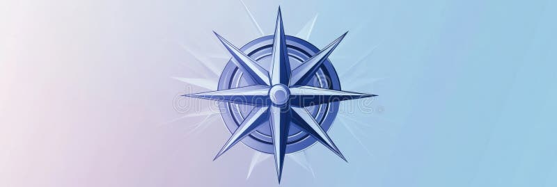 A Geometric Compass Rose Design Features Sharp Lines and a Central ...
