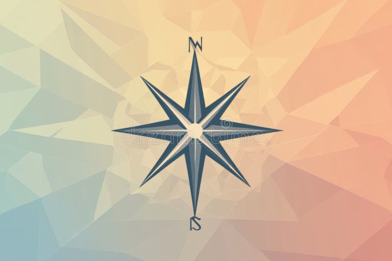 A Geometric Compass Rose Design Showcases Sharp Lines Converging at a ...