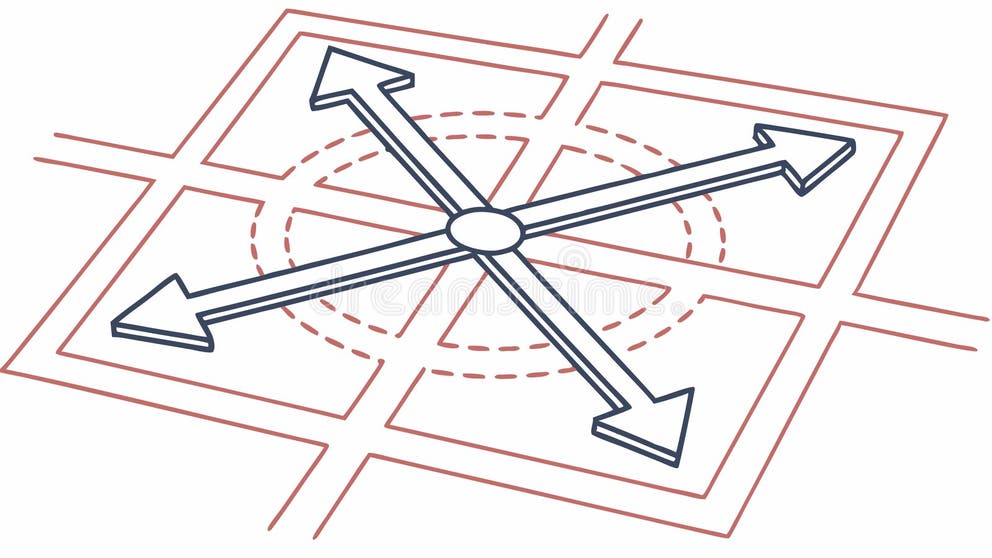 Geometric Compass Rose with Directional Arrows, Vector Design ...