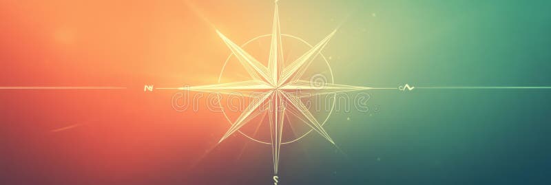 A Geometric Compass Rose Features Sharp Lines and a Central Point ...