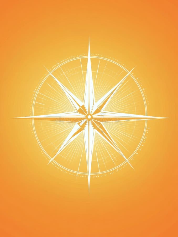 A Geometric Compass Rose with Sharp, Clean Lines and a Central Focus is ...