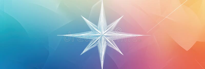 A Geometric Compass Rose Showcases Sharp, Clean Lines and a Central ...