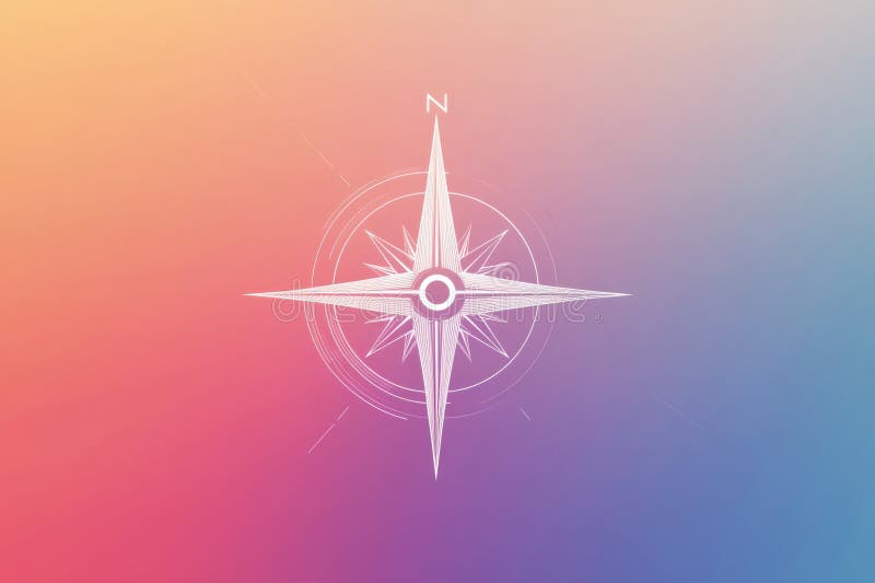 A Geometric Compass Rose Shows Sharp Lines and a Central Point, Set ...