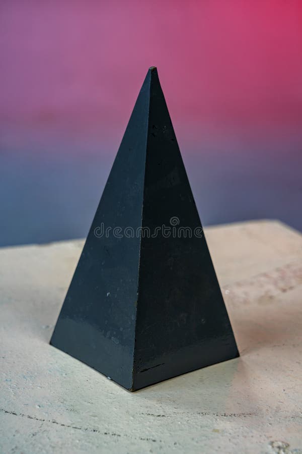 Geometric Composition with Black Pyramid Stock Image - Image of pyramid ...