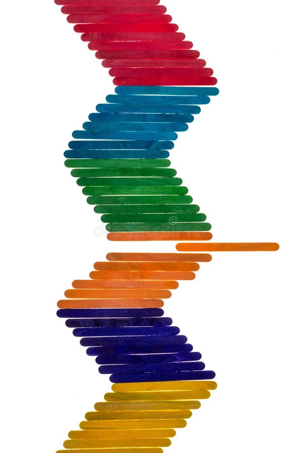 Geometric Composition with Colorful Popsicle Sticks Isolated on Stock ...