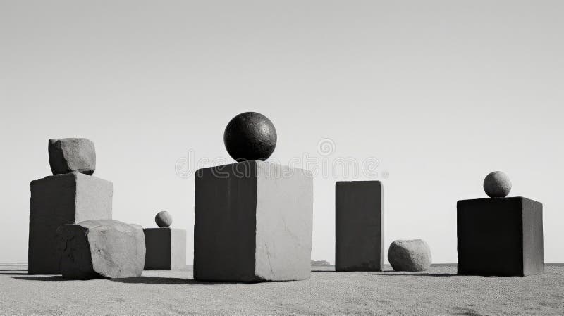 Geometric Composition of Different Geometric Figures. Art Installation ...