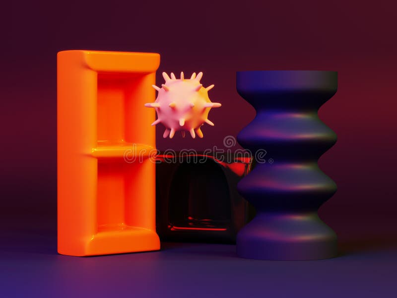 Geometric Composition of Different Objects, 3D Rendering Stock ...