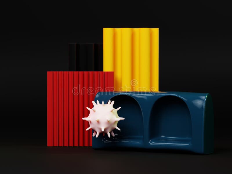 Geometric Composition of Different Objects, 3D Rendering Stock ...