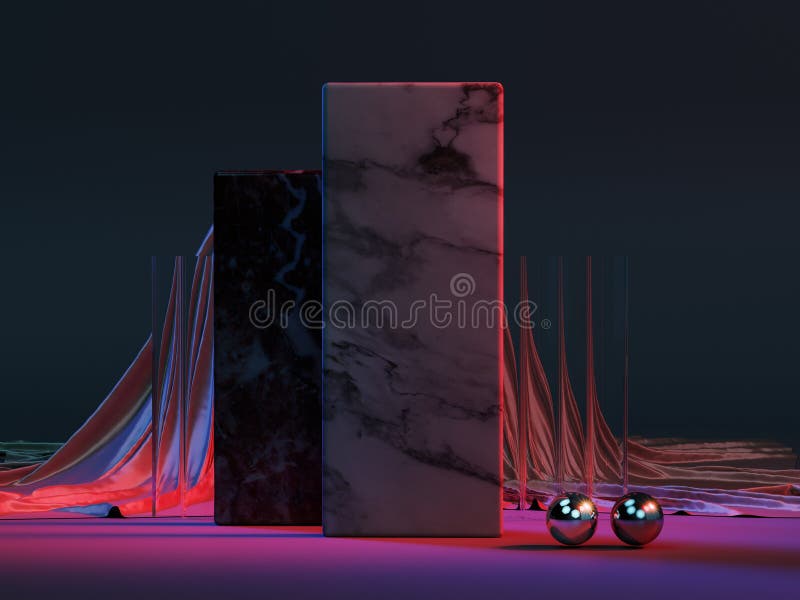 Geometric Composition of Different Objects, 3D Rendering Stock ...