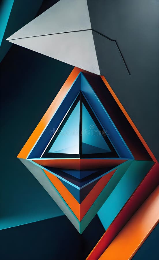 Triangular Object with a Futuristic Design Embedded Stock Illustration ...