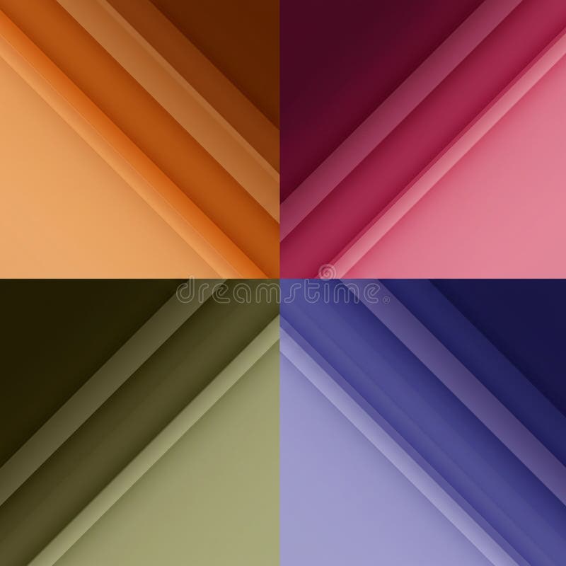 A Geometric Composition Featuring Four Quadrants, Each with Layered ...