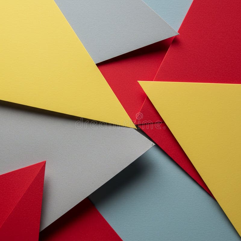 Geometric Composition Featuring Overlapping Triangles in Bold Colors ...