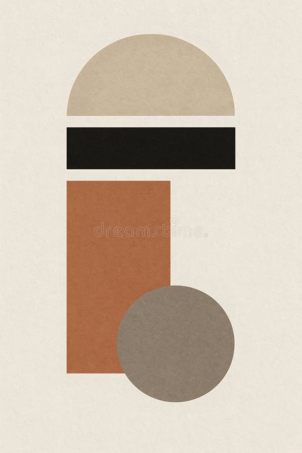 Geometric Composition Featuring Stacked Shapes: a Half-circle ...