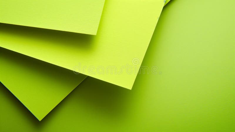 Geometric Composition of Lime Green Paper with Shadows Stock ...