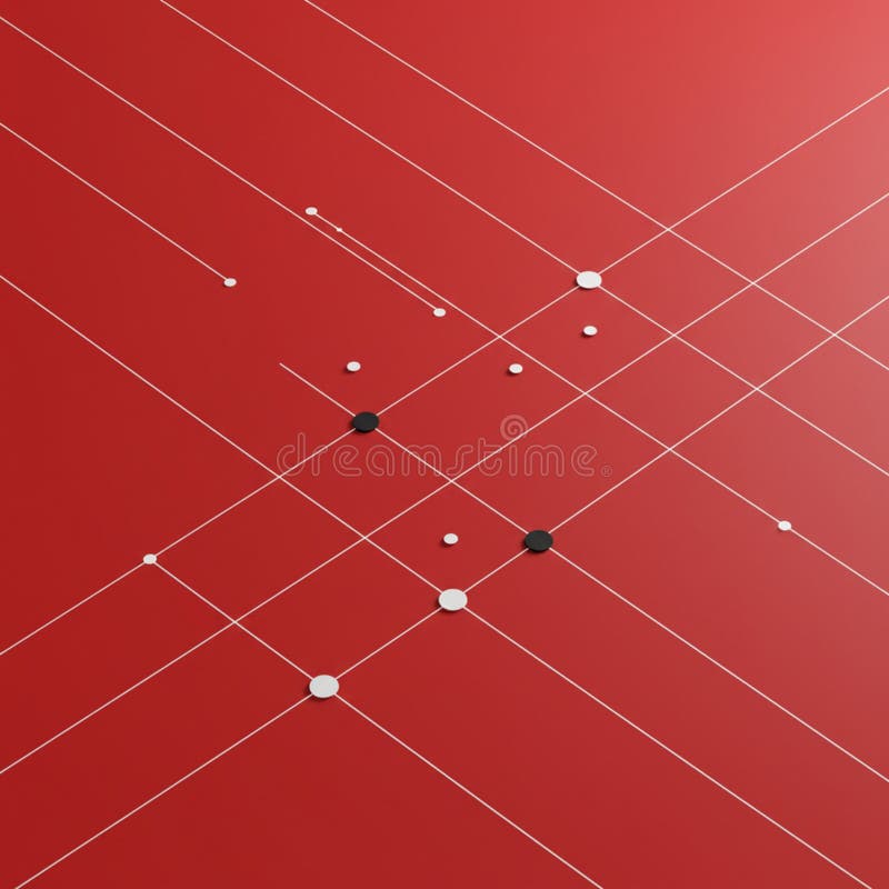 Geometric Composition with a Red Background Intersected by Diagonal ...
