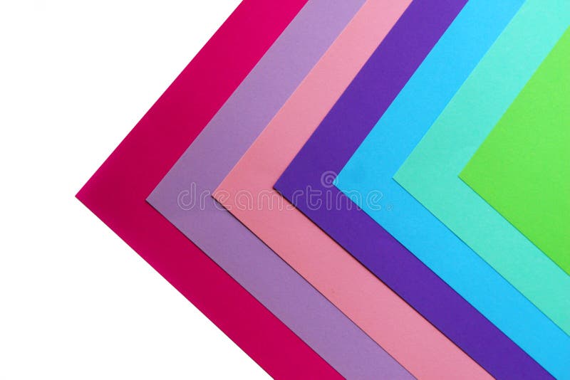 Geometric Composition of Several Bright Color Sheets of Paper. Suitable ...