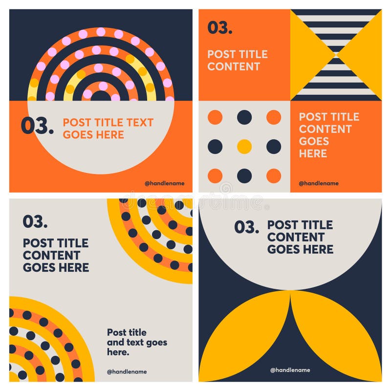 Geometric Composition Social Media Post Template Bundle Stock Vector ...