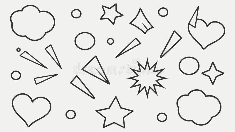 Geometric Concentric Shapes Set Circles, Diamonds, and Squares Stock ...